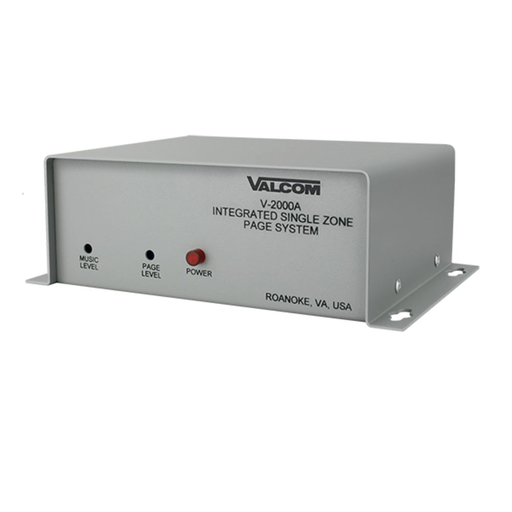 1 Zone, One-Way, Page Control with Power, V-2000A – Valcom